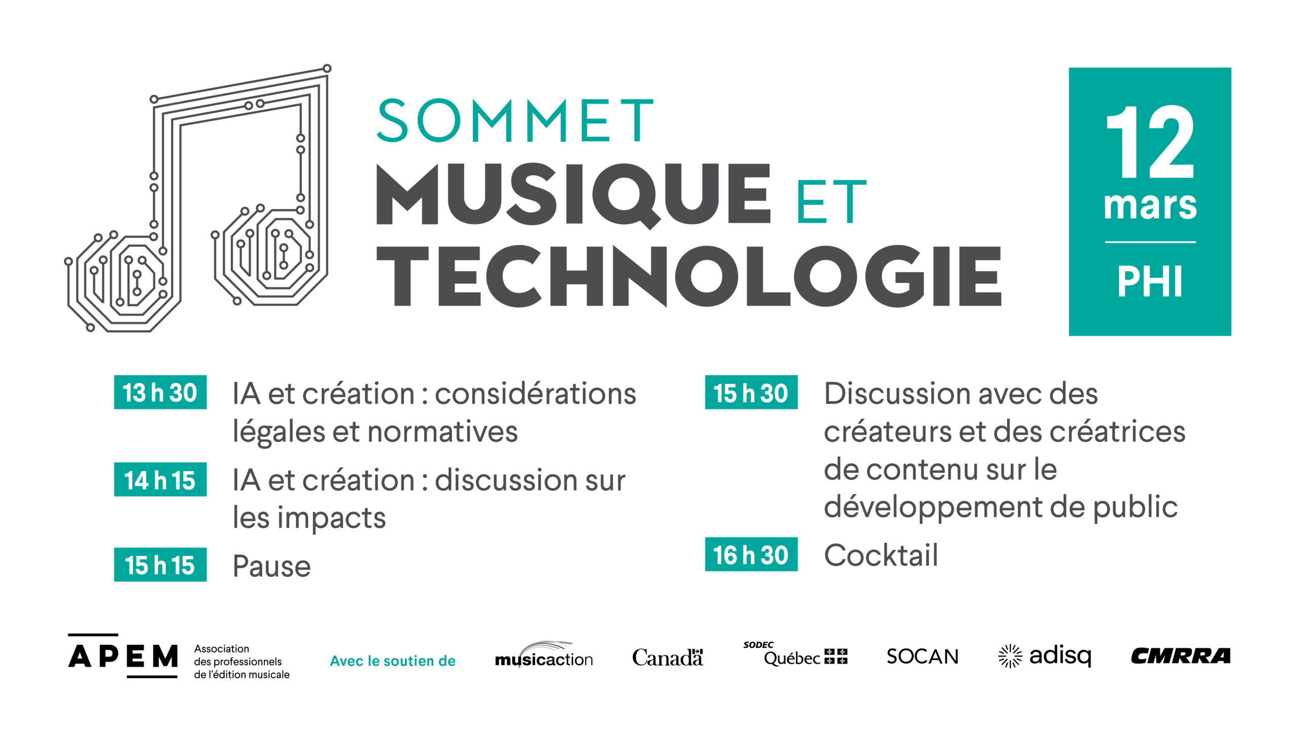 Sommet musique et technologie 2026 - APEM